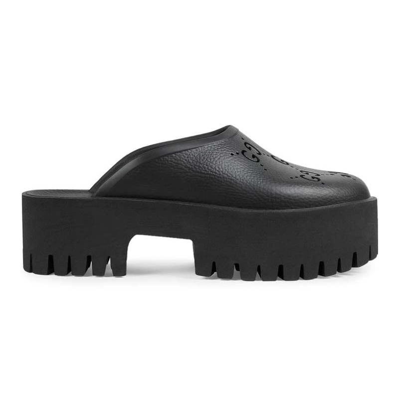 Gucci Perforated Gg Platform Mules